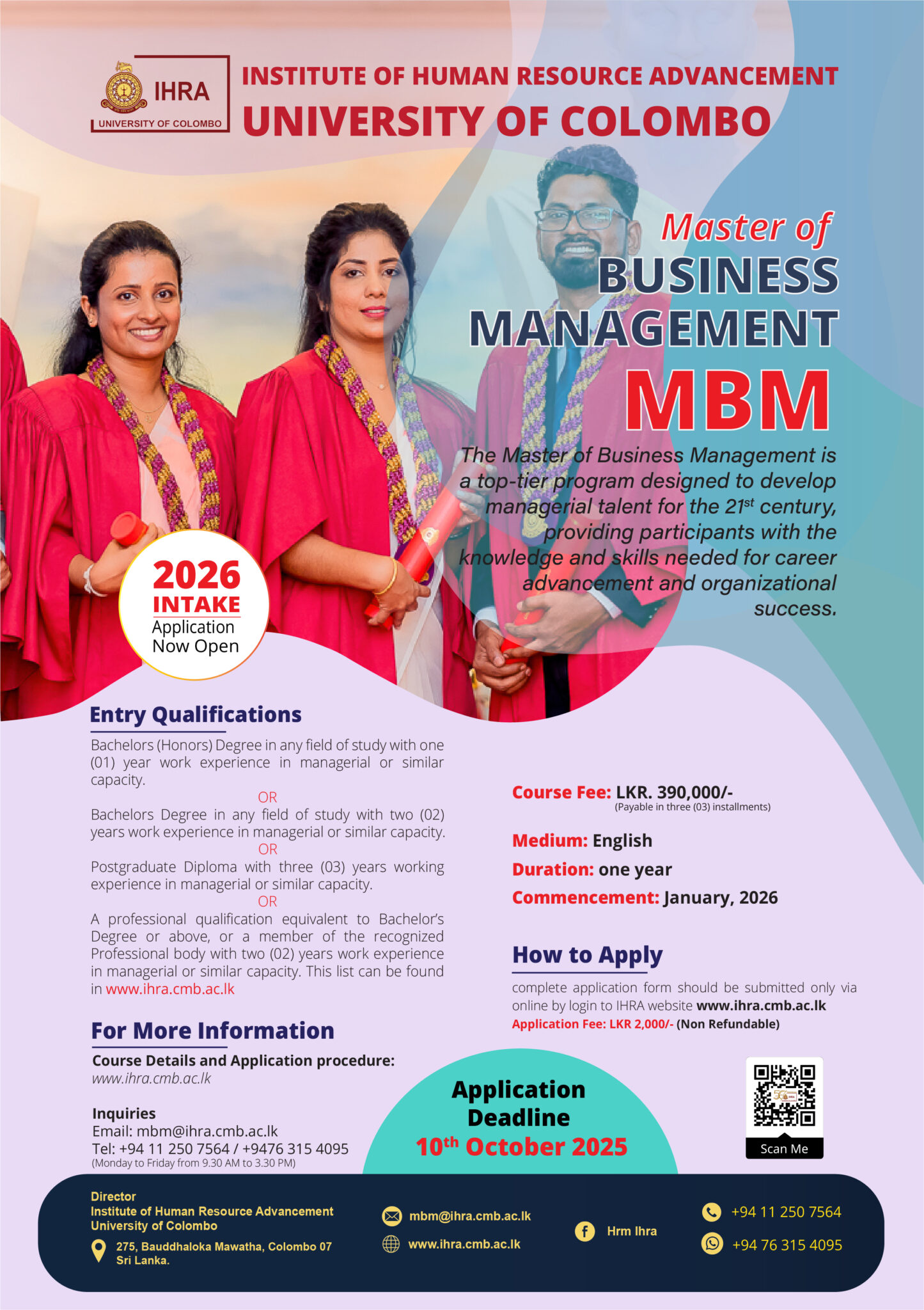 Application Calling for Master of Business Management (MBM) – Intake 2026 – Institute of Human ...
